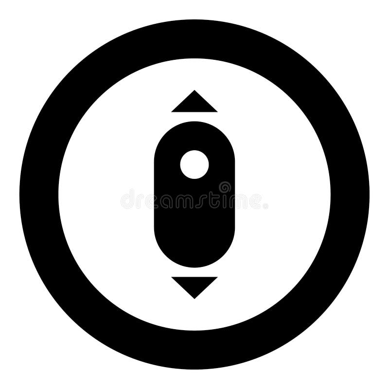 Scroll Down Computer Mouse Icon Black Color in Circle Stock Vector ...