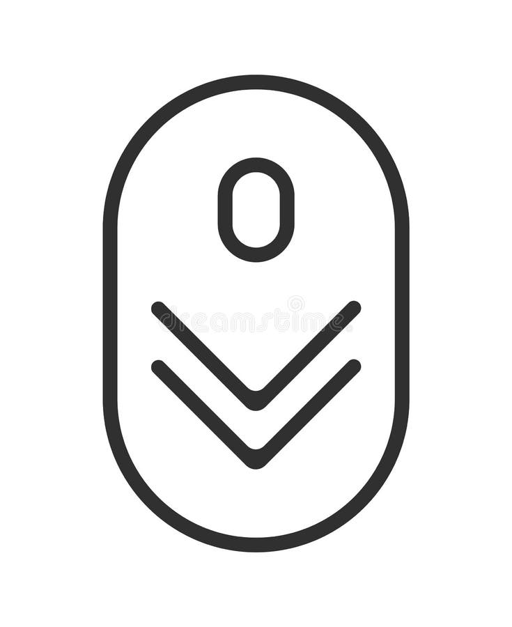 Scroll Down Icon Shape. Scrolling Mouse Symbol for Web or App Design ...