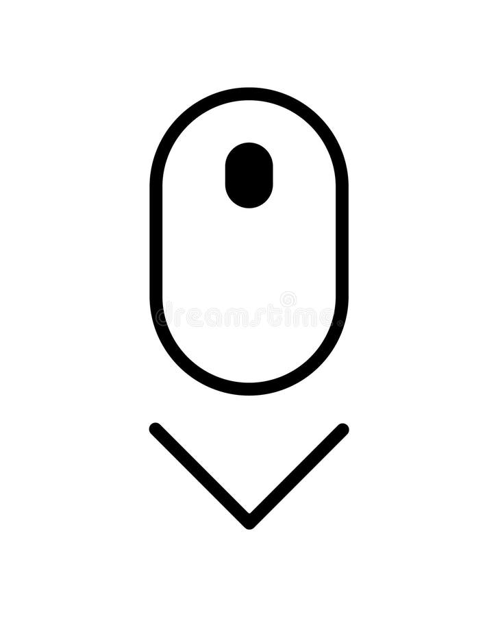 Scroll Down Icon Shape. Scrolling Mouse Symbol for Web or App Design ...