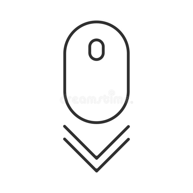 Scroll Down Icon Shape. Scrolling Mouse Symbol for Web or App Design ...