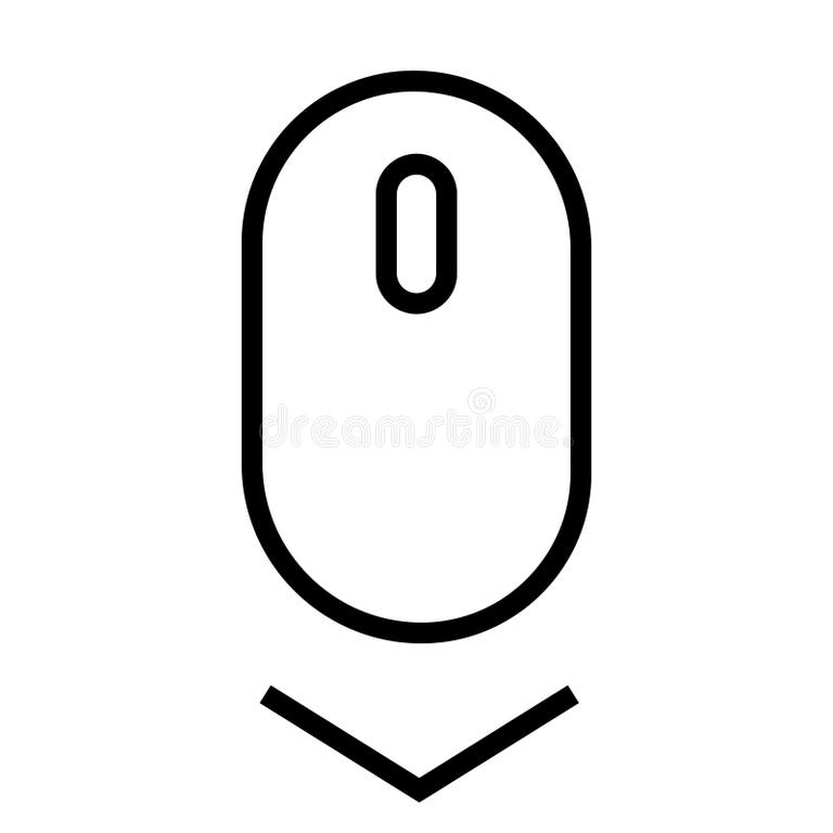 Scroll Down Icon. Vector Scrolling Mouse Symbmol for Web Design Isolated Stock Vector ...