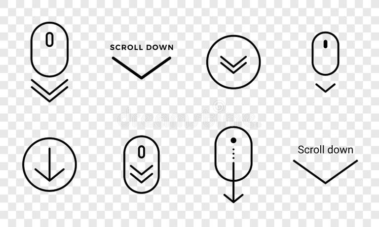 Scroll Down Icon. Vector Scrolling Sybmol for Web Design Stock Vector ...