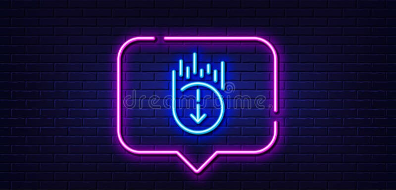 Scroll Down Line Icon. Scrolling Screen Sign. Swipe Page. Neon Light ...