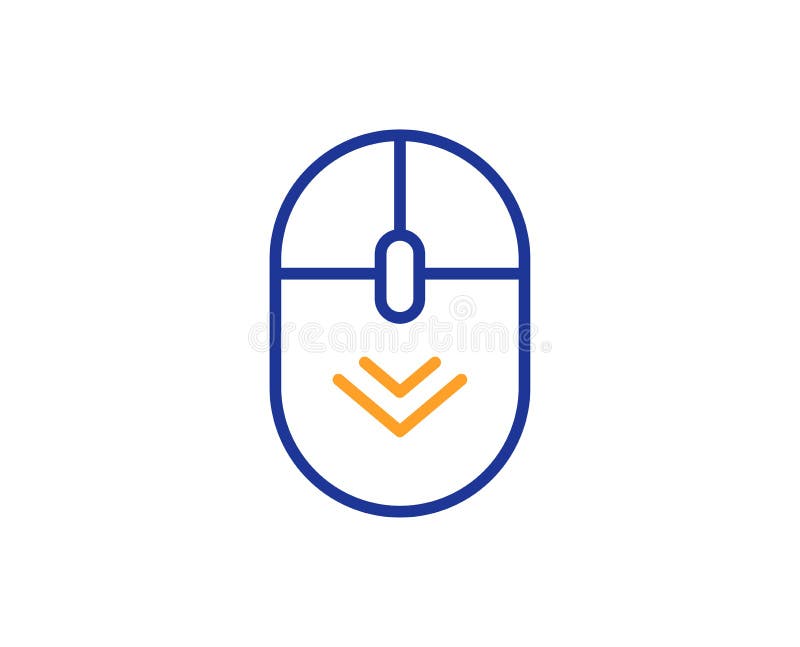 Scroll Down Button Line Icon. Scrolling Screen Sign. Swipe Page ...