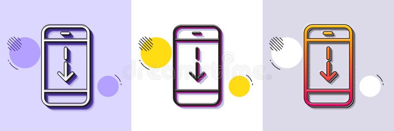 Scroll Down Phone Line Icon. Scrolling Screen Sign. Swipe Page ...