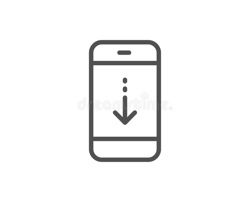 Scroll Down Phone Line Icon. Scrolling Screen Sign. Swipe Page. Vector ...
