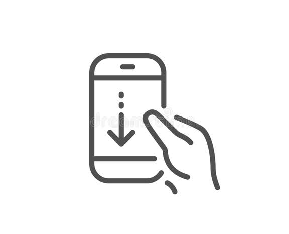 Scroll Down Phone Line Icon. Scrolling Screen Sign. Swipe Page. Vector ...