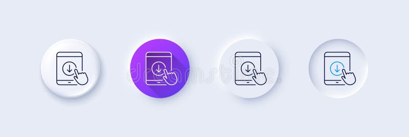 Scroll Down Tablet Pc Line Icon. Scrolling Screen Sign. Swipe Page ...