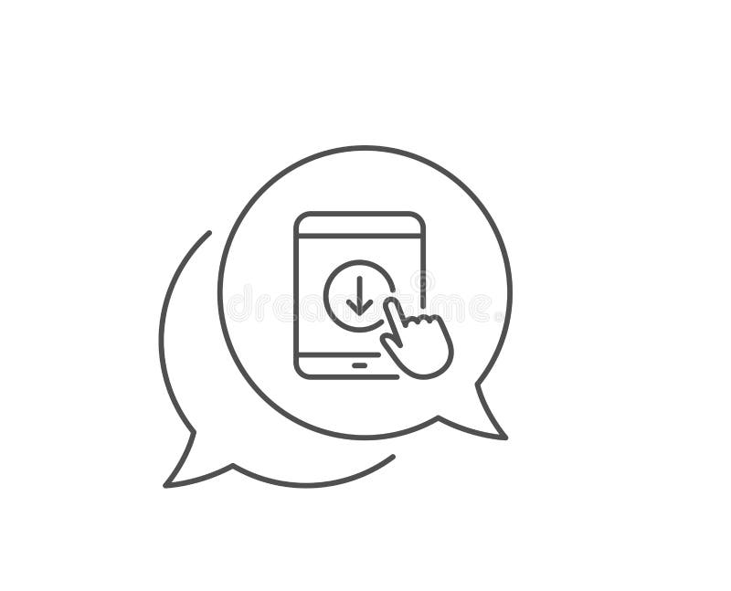 Scroll Down Tablet Pc Line Icon. Scrolling Screen Sign. Swipe Page ...