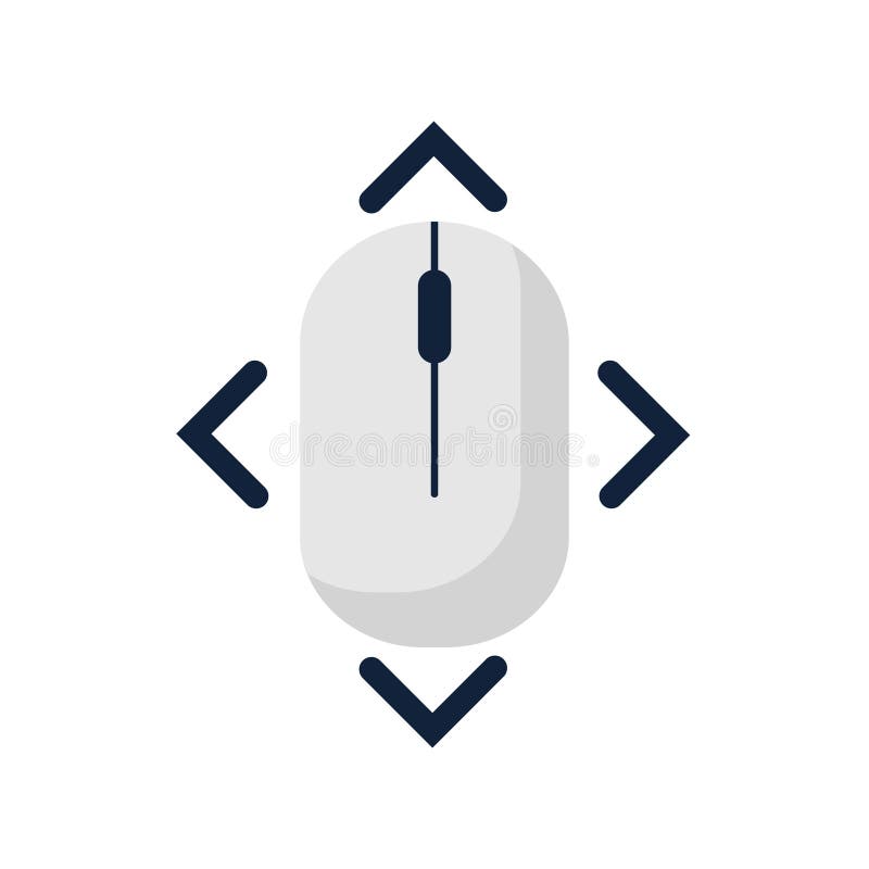 Scroll Down Up Computer Mouse Icon Symbol. Flat Style Design. Vector ...