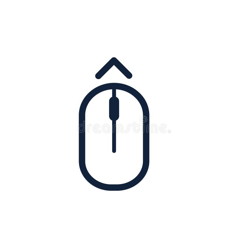 Scroll Down Up Computer Mouse Icon Symbol. Flat Style Design. Vector ...