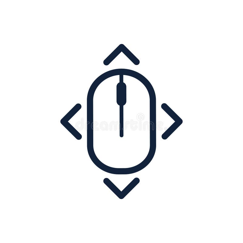 Scroll Down Up Computer Mouse Icon Symbol. Flat Style Design. Vector ...