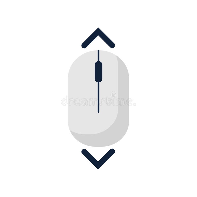 Scroll Down Up Computer Mouse Icon Symbol. Flat Style Design. Vector ...