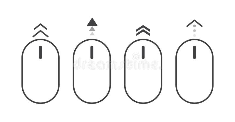 Scroll Down Up Computer Mouse Icon on White Background. Design Element ...