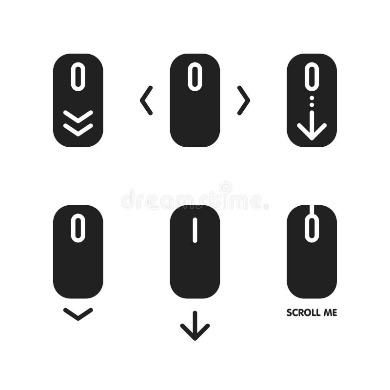 Scroll Down and Up Icon Set. Pointer Moves, Interface Development for ...