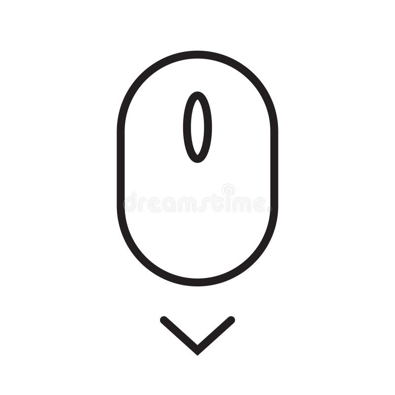 Scroll Down Vector Icon, Computer Mouse Symbol. Stock Illustration ...