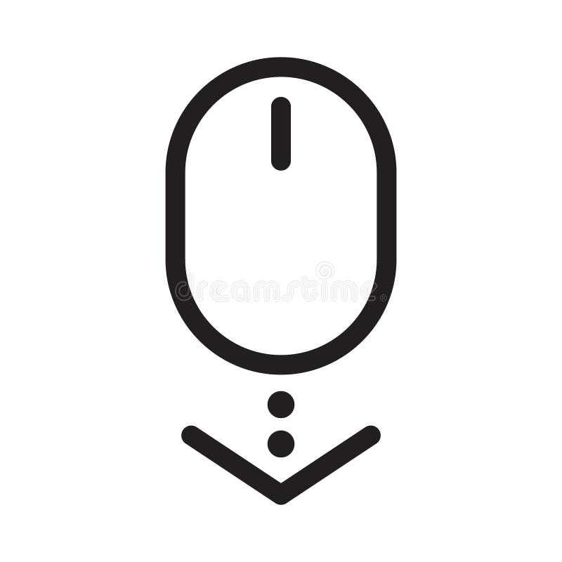 Scroll Down Vector Icon, Computer Mouse Symbol. Stock Illustration ...