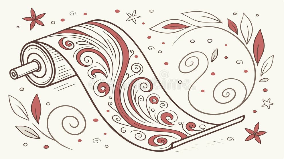 Scroll and Feather Quill, Vintage Writing Tools Vector Design ...