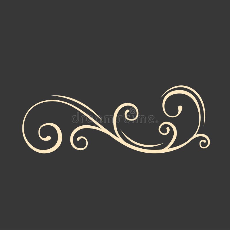 Swirl Filigree Element. Calligraphic Vintage Pattern. Flourish Page ... Swirl Filigree Element. Calligraphic Vintage Pattern. Flourish Page ...