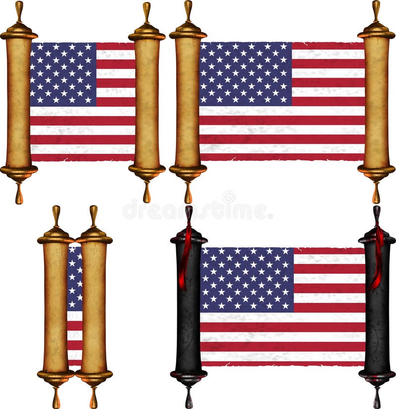 Scroll with the Flag from America Stock Illustration - Illustration of ...