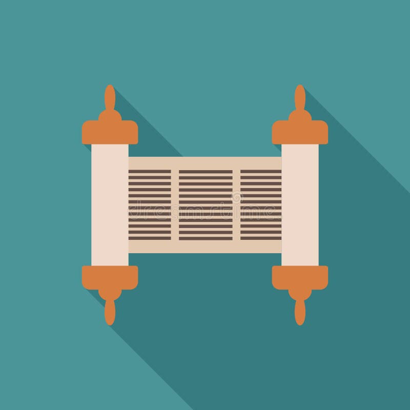 Scroll Flat Long Shadow Design Icon Stock Vector - Illustration of ...