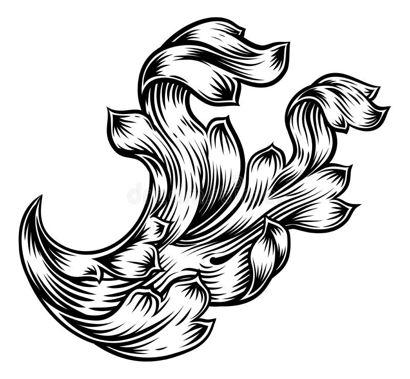 Filigree Heraldry Leaf Pattern Floral Border Frame Stock Vector ...