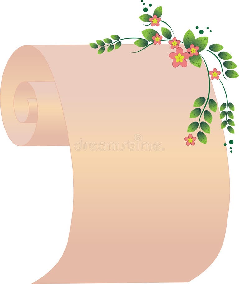 Flowers Old Paper Scroll Stock Illustrations – 1,387 Flowers Old Paper ...