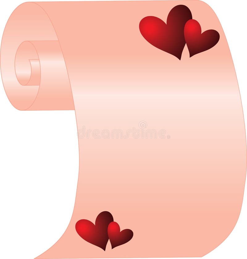 Two Hearts with Scroll stock vector. Illustration of heart - 48877304