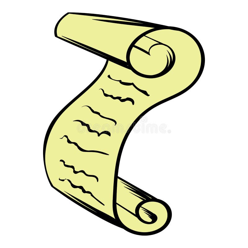 Scroll icon cartoon stock vector. Illustration of funnies - 88210385