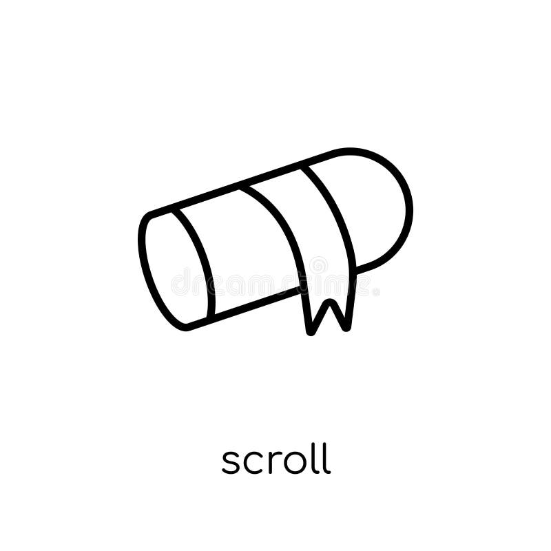 Scroll Icon Vector Sign and Symbol Isolated on White Background, Scroll ...