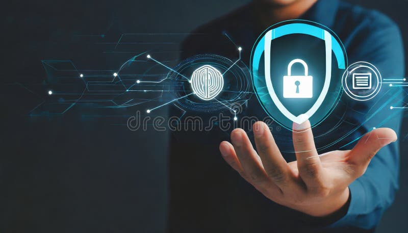 Scroll Icon with Shield and Lock Depicts Security and Discretion Stock ...