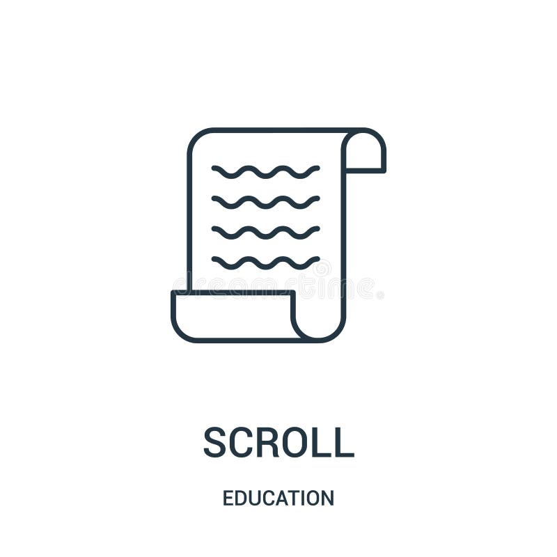 Scroll Icon Vector from Education Collection. Thin Line Scroll Outline ...