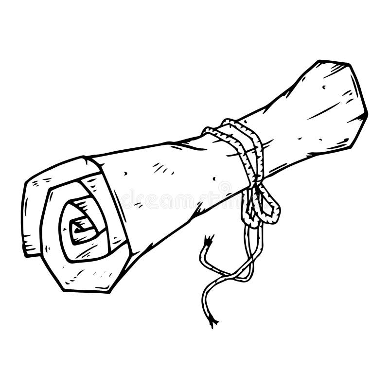 Scroll Icon. Vector Illustration of a Rolled Up Scroll. Hand Drawn ... Scroll Icon. Vector Illustration of a Rolled Up Scroll. Hand Drawn ...