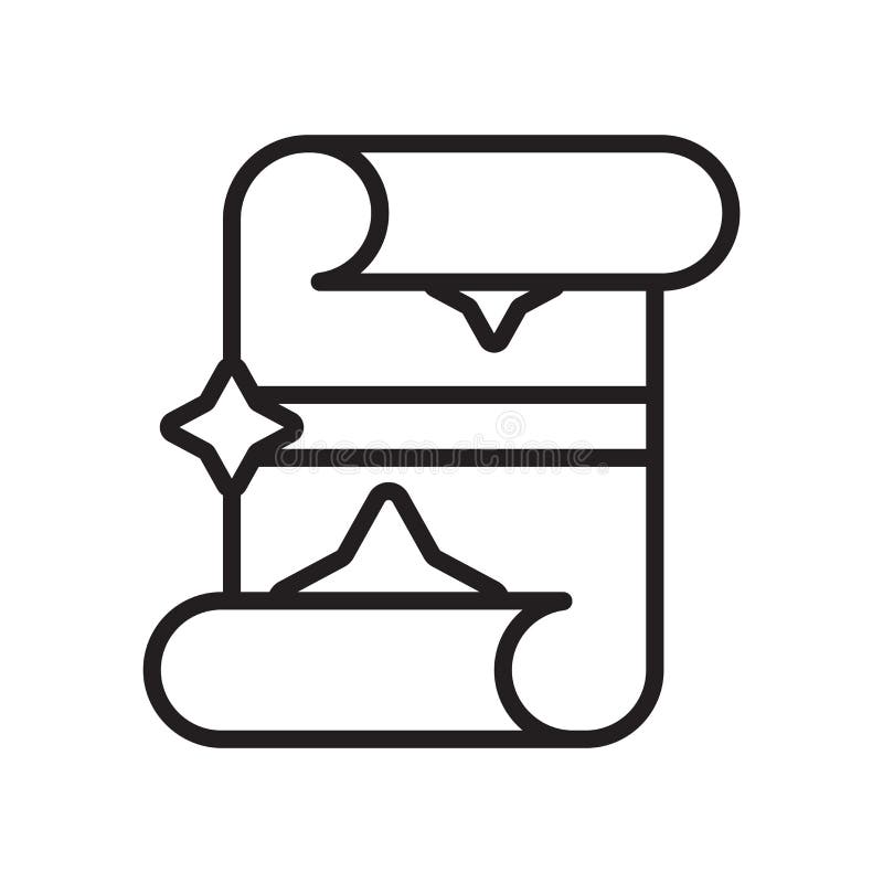 Scroll Icon Vector Sign and Symbol Isolated on White Background, Scroll ...