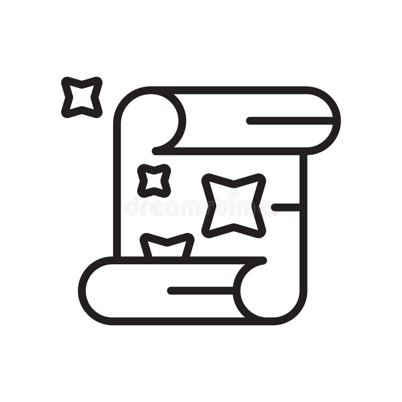 Scroll Icon Vector Sign and Symbol Isolated on White Background, Scroll ...