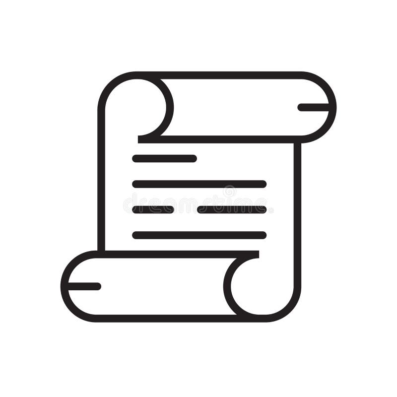 Scroll Icon Vector Sign and Symbol Isolated on White Background, Scroll ...