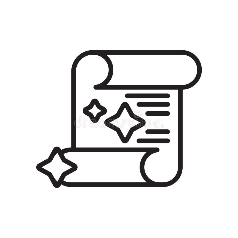 Scroll Icon Vector Sign and Symbol Isolated on White Background, Scroll ...