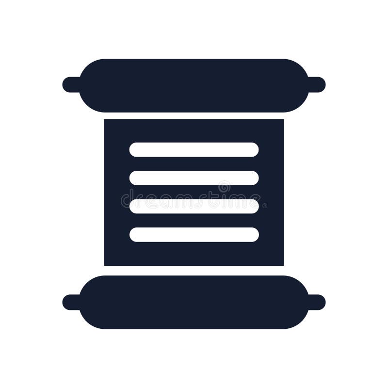 Scroll Icon Vector Sign and Symbol Isolated on White Background, Scroll ...