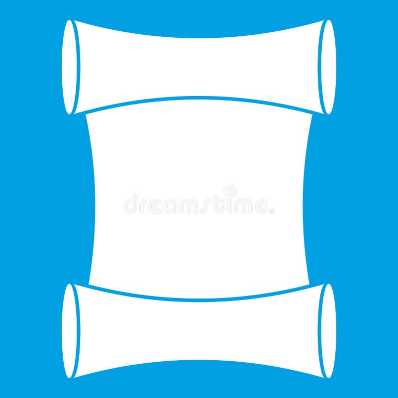 Scroll icon white stock vector. Illustration of decoration - 120189671