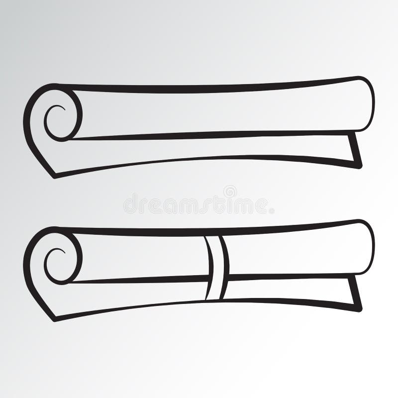 Scroll Icons. Outline Design. Vector Illustration Stock Illustration ...
