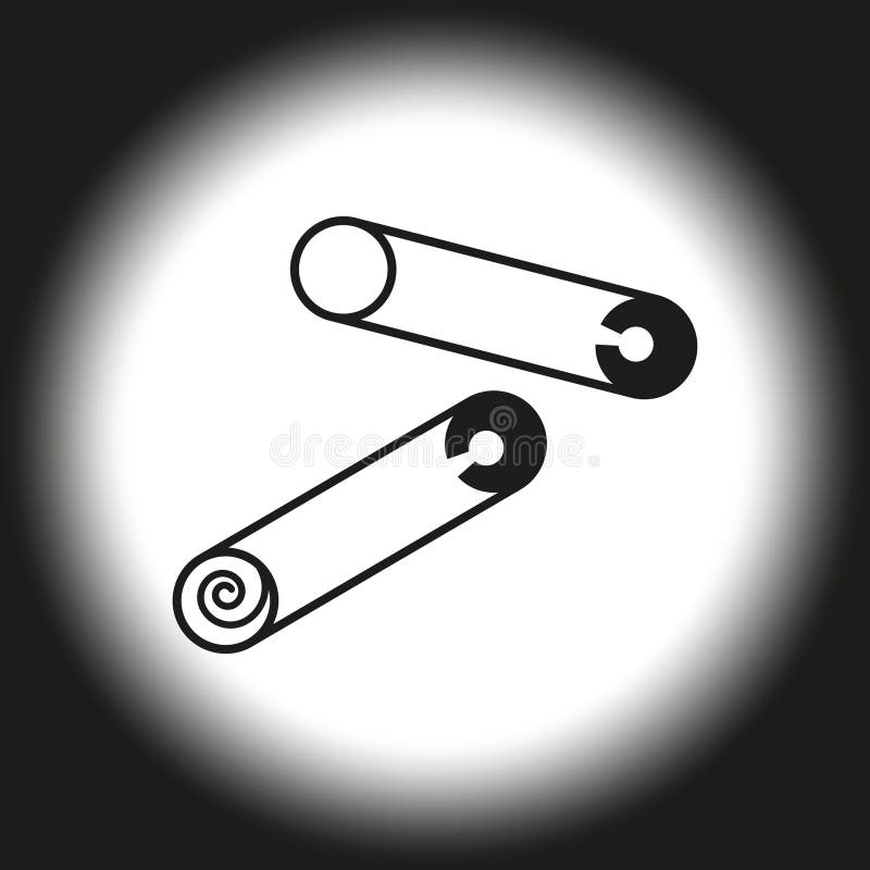 Scroll Icons. Rolled Document Symbols. Black and White Design. Vector ...