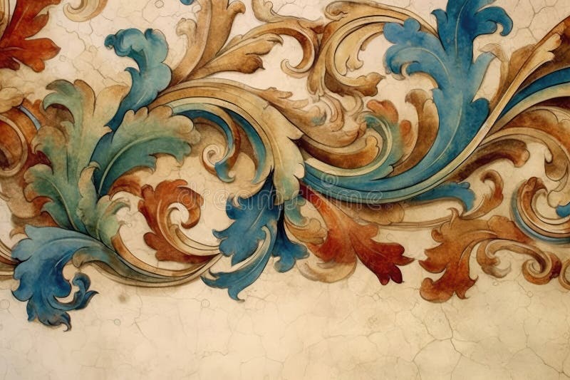 Scroll with Intricate Border Design on Marble Surface. Generative AI ...