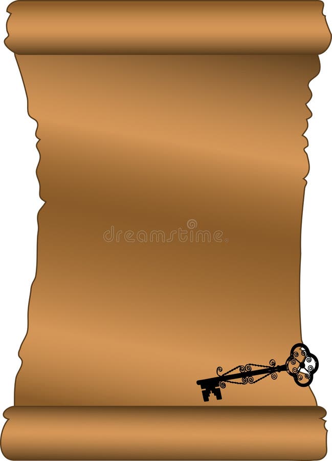 Scroll with key stock vector. Illustration of life, abstract - 4658995