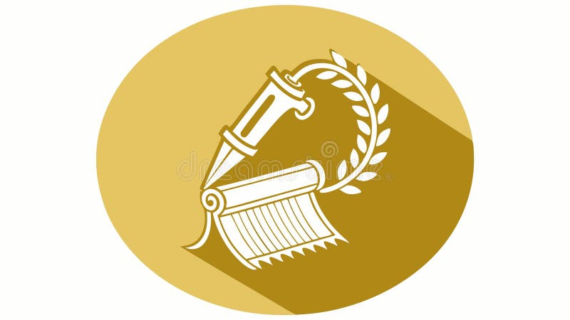 Scroll with Laurel Wreath, Symbolizing Knowledge and Ancient Wisdom ...