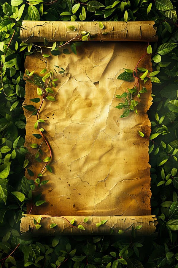 A Scroll with Leaves and Vines on it Stock Image - Image of outdoor ...