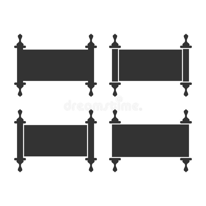 Scroll and Manuscript Vector Logo Set Stock Vector - Illustration of ...