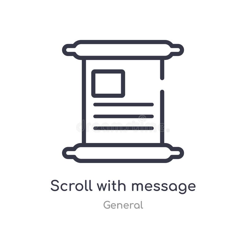 Outline Scroll Vector Icon. Isolated Black Simple Line Element ...