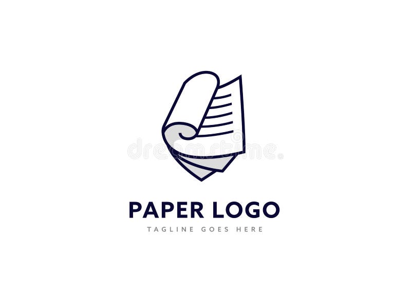 Scroll Office Paper Logo Icon Stock Vector - Illustration of ...