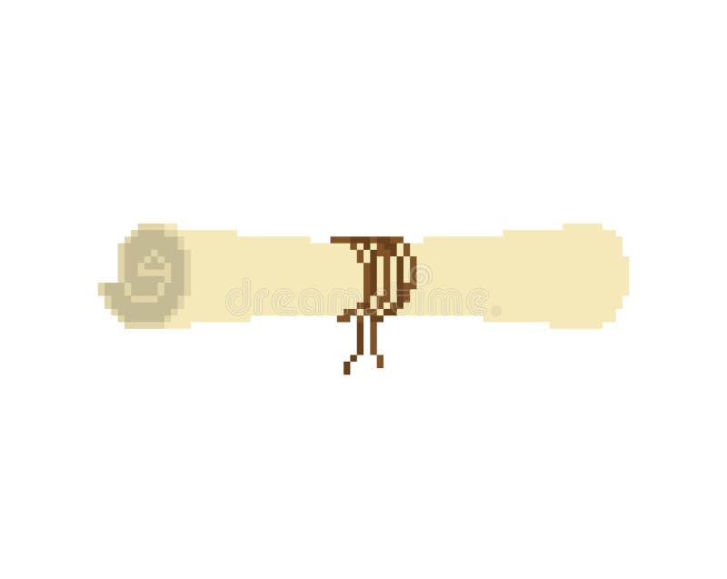 Scroll Old Pixel Art. 8 Bit Paper Roll Stock Vector - Illustration of ...