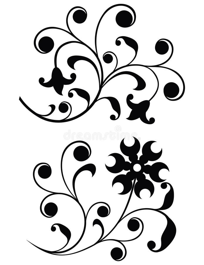 Scroll, ornament, vector stock vector. Illustration of flora - 378301
